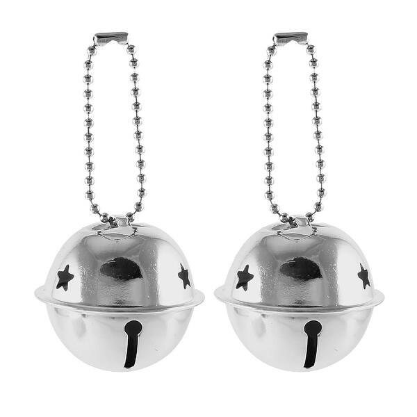 2 x Cut out Star Hole Ball Chain 40mm Dia Ring Bell Christmas Gift ...