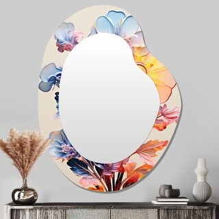 Designart - Yellow And Blue Glass Daisies - Daisy Asymmetrical Wall ...