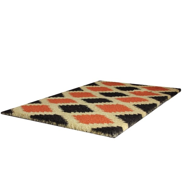 Orange Black Diamond Pattern Cream Accent Autumn Doormat 18" x 30 ...