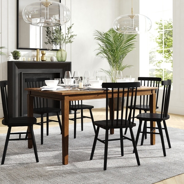 Farmhouse Round Extendable Dining Table with 16" Leaf Wood - On Sale ...