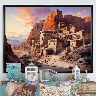 Designart "Egypt Valley Of Kings" Egypt Framed Canvas Wall Art - Bed ...