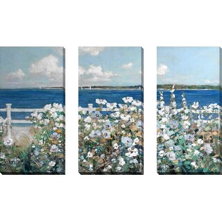 "Bayside Garden" by Sally Swatland 3 Piece Set on Canvas - Bed Bath ...