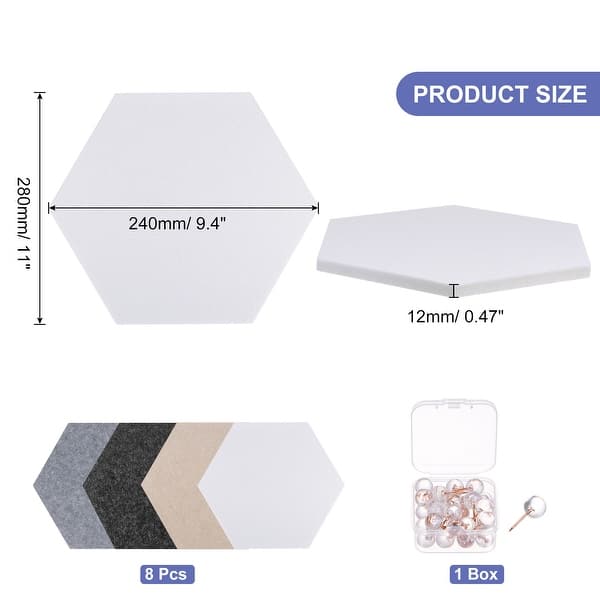 Felt Bulletin Board 11"x9.4" 8 Packs Self Adhesive Pin Board with Pins ...