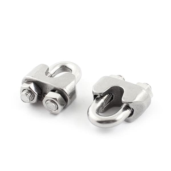 Unique Bargains 2PCS Stainless Steel 1/5 5mm Wire Ropes Clip Cable ...