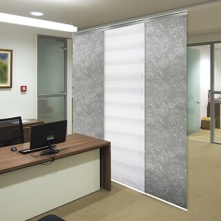 InStyleDesign 3-Panel Single Rail Panel Track Extendable 36"-66"W x 94 ...