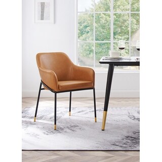 Cameron Modern Tan Leather Upholstered Dining Chair - Bed Bath & Beyond ...