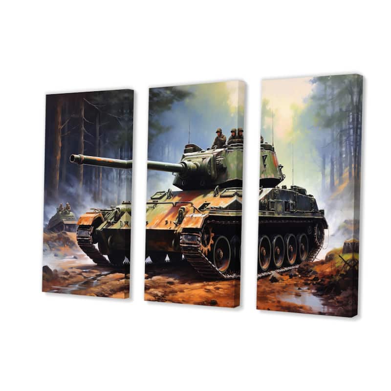 Designart "Military Tank During Wwii I" Military Canvas Prints Set ...