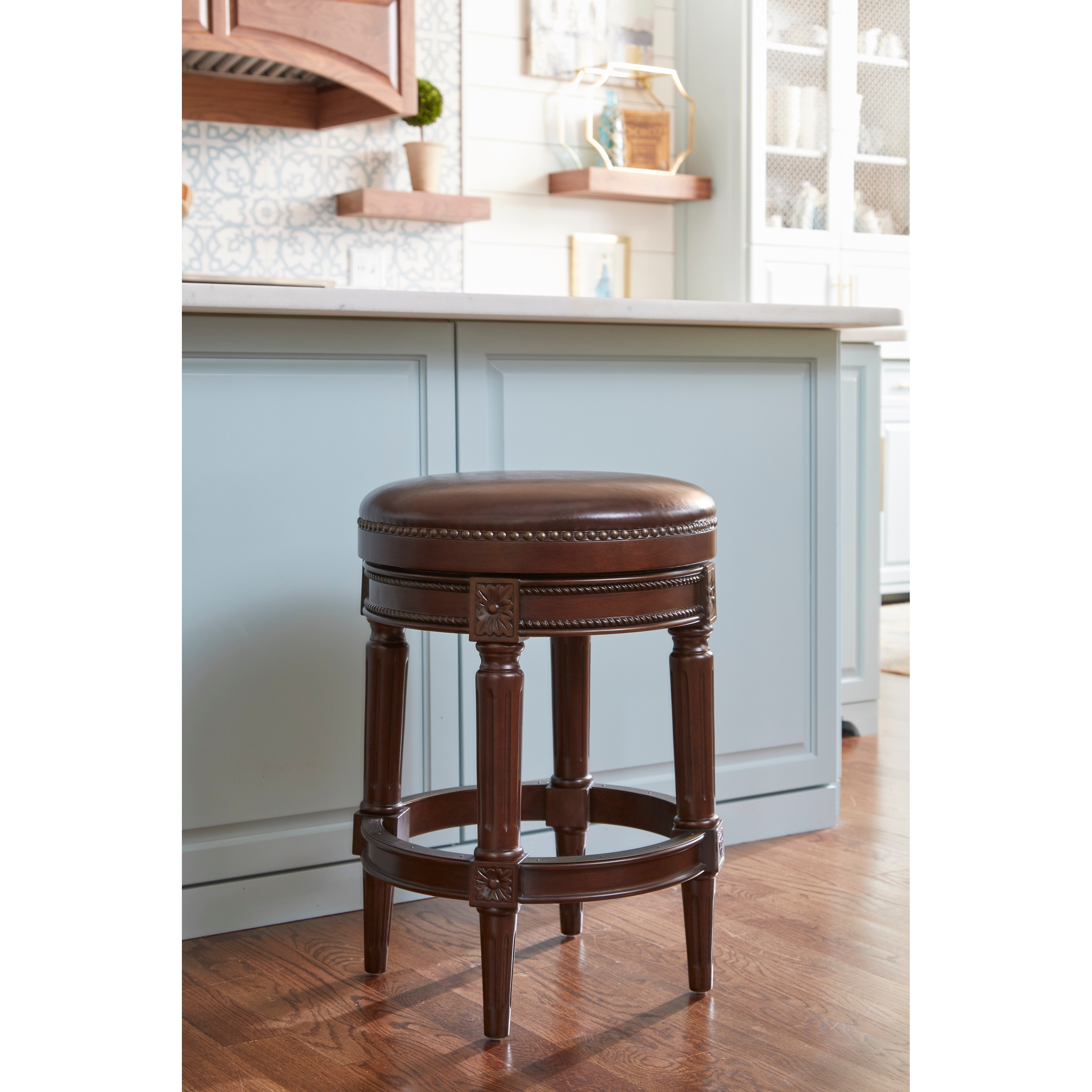 NewRidge Home Chapman Counter Height Swivel Stool Distressed Walnut Finish Counter Height Bed Bath Beyond 32181979