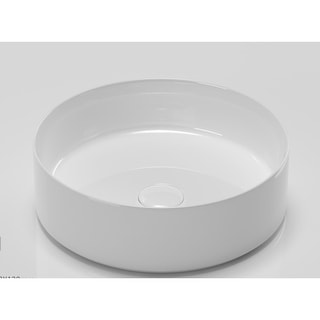 Roomfitters Modern Gloss White Ceramic Round Above Counter Bathroom ...