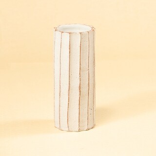 Rustic Fluted Cylinder White H 14"- ST - White - Bed Bath & Beyond ...