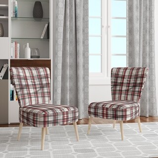 Designart "Rustic Farmhouse Plaid" Upholstered Plaid Accent Chair ...