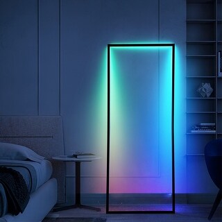 Modern Frame RGB Floor Lamp Music Sync Light with Remote & APP Control ...