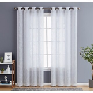 Home & Linens Vienna Faux Linen Textured Semi Sheer Privacy Light ...