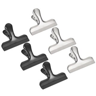 6pcs 430 Stainless Steel Clips 3" Silver Black Small Clamp for Bag ...