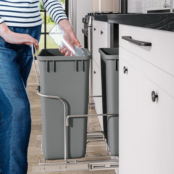 Moasis Resin Double 30L Pull Out Kitchen Waste Containers - 30L+30L ...