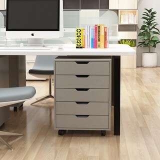 File Cabinet, Office Movable Storage Cabinet W/ 5 Drawers - Bed Bath ...