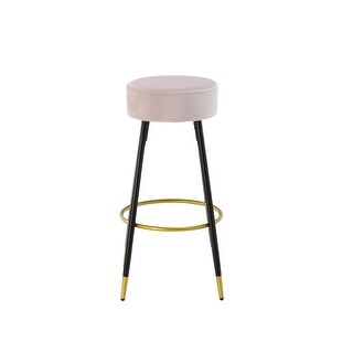 Modern Set of 2 Counter Height Bar Stools with Golden Footrest - Bed ...