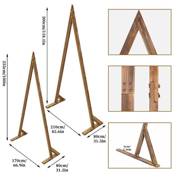 Wooden Double Wedding Triangle Rustic Backdrop Stand Arbor Frame - Bed ...