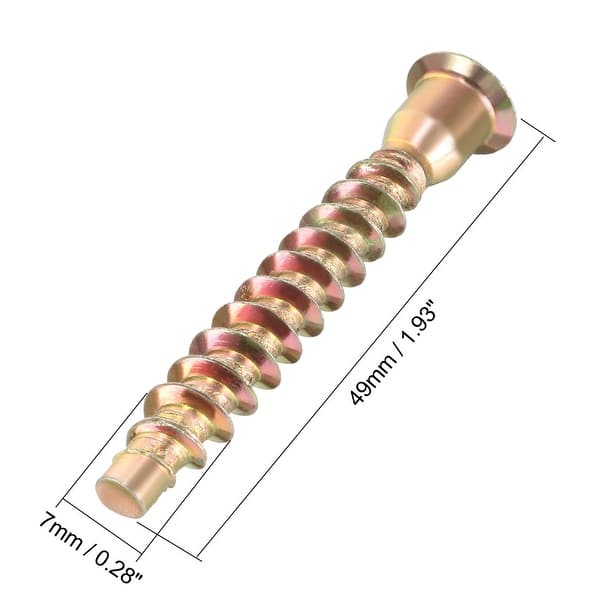 Furniture Confirmat Screw 7x49mm Hex Socket Wood Screws Bronze Tone ...