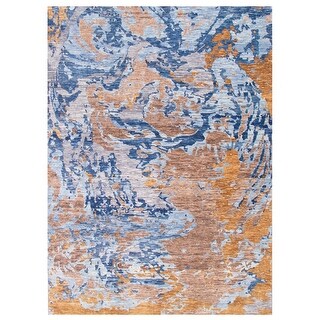 ECARPETGALLERY Hand-knotted Mystique Navy Wool Rug - 9'0 x 12'2 - Bed ...