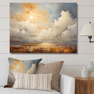 Designart "Clouds Prairies Collages V" Landscapes Canvas Art Print ...