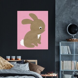 Oliver Gal 'Pink Rabbit' Animals Wall Art Canvas Print - Brown, Pink ...