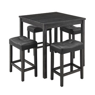 5-Piece Breakfast Nook Dining Set with Square Dining Table and ...