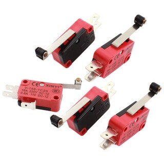5 Pcs Long Roller Lever Arm Momentary SPDT Micro Limit Switch - Bed ...