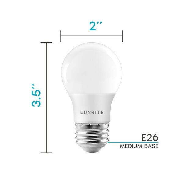 Luxrite A15 LED Bulb 40W Equivalent, 7W, 600 Lumens, Enclosed Fixture ...