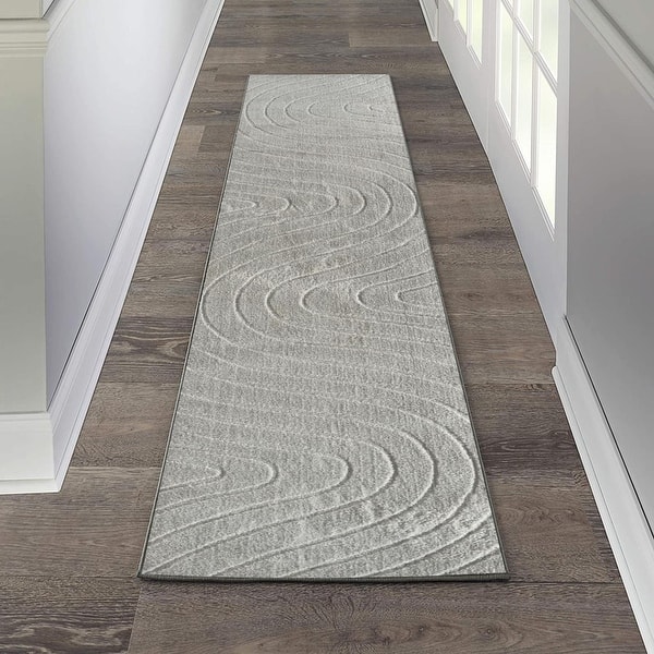 Luxe Weavers Modern Geometric Wave Area Rug, Stain Resistant Carpet ...