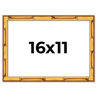 16x11 Frame Gold Bamboo Solid Wood Picture Frame | 1 Inch Moulding ...