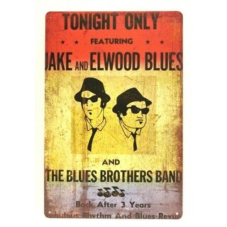 Blues Brothers Jake & Elwood Metal Tin Sign 8" x 12" - 8" x 12" - Bed ...