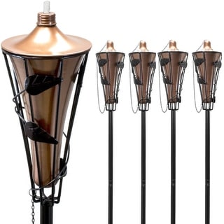 Sorbus Outdoor Metal Patio Torches, 4 Pack with Fiberglass Wick and ...