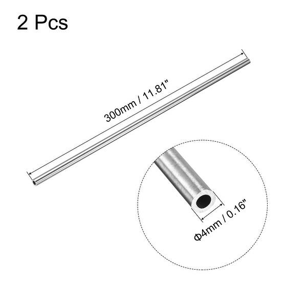 304 Stainless Steel Tube, 4mm OD 0.8mm Wall Thickness 300mm Length 2 ...