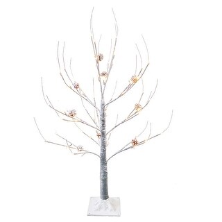 Kurt Adler 3-Foot LED Flocked Brown Twig Tree with Pinecones - Bed Bath ...