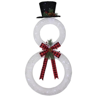 48" LED Lighted Wreath Snowman Outdoor Christmas Decoration - Bed Bath ...