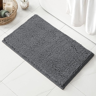 30"x20" - Dark Grey Soft Cozy Plush Chenille Bath Mat Bathroom Rug ...