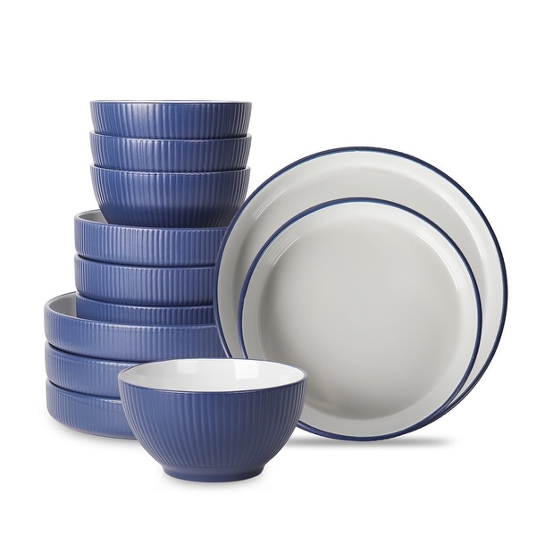 Stone by Mercer Project Hekonda Deboss Stoneware Dinnerware Set - On ...
