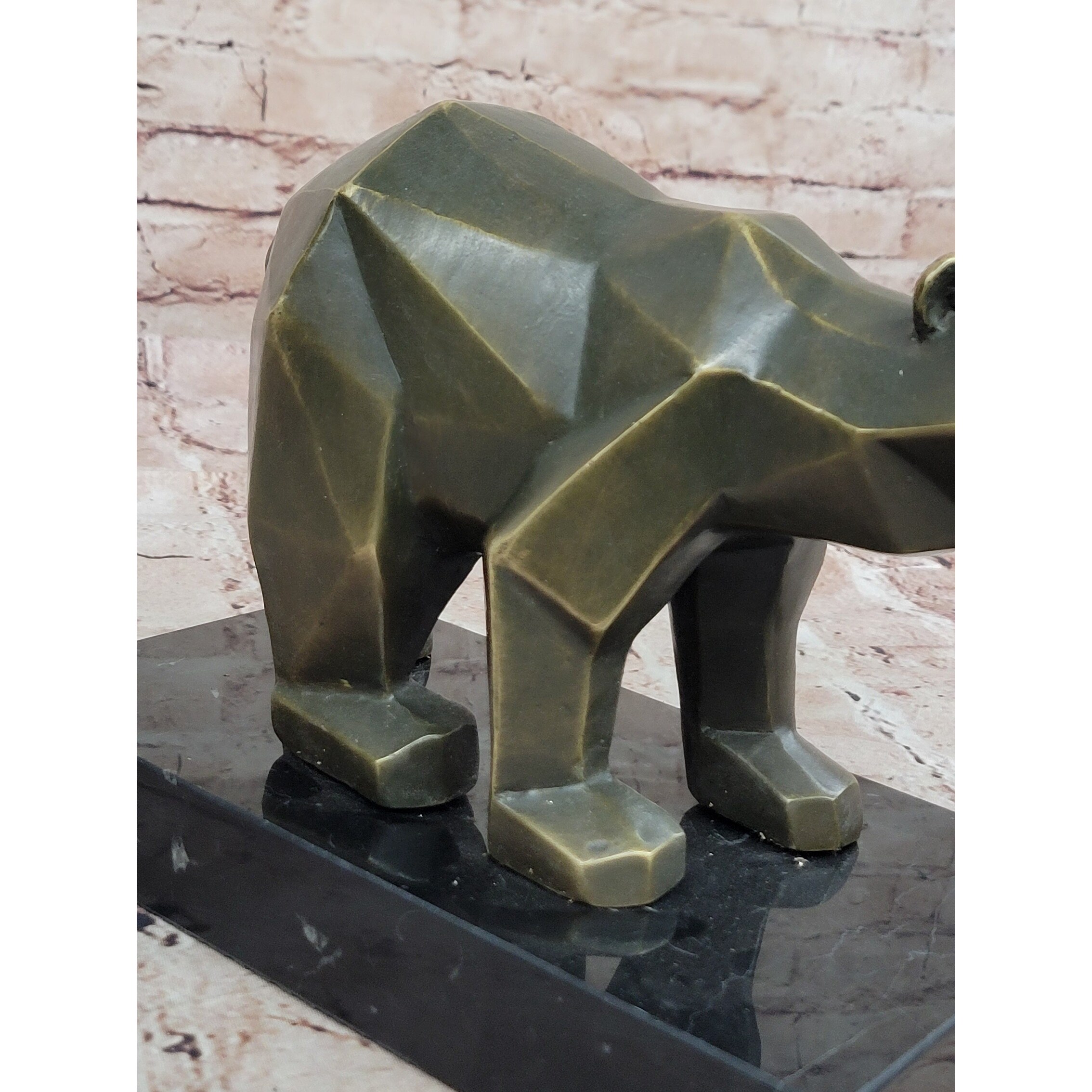 geometric bear statue