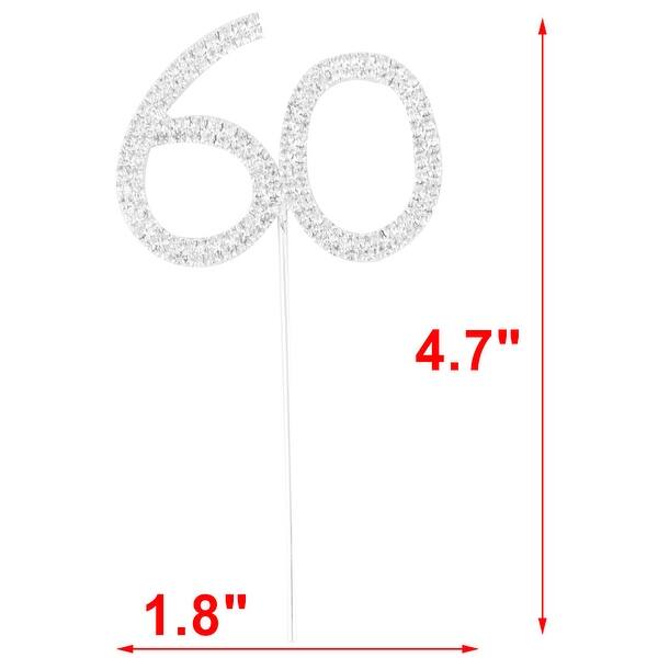 Rhinestone Decoration Number 60 Shaped Handicraft DIY Cupcake Cake ...