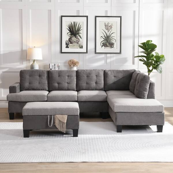 microfiber grey sectional