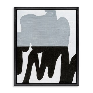 Stupell Opaque Black & Grey Form Framed Floater Canvas Wall Art Design ...