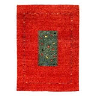 Canvello Handmade Gabbeh Colorful Area Rugs - 6' X 9' - Red - Green - 9 ...