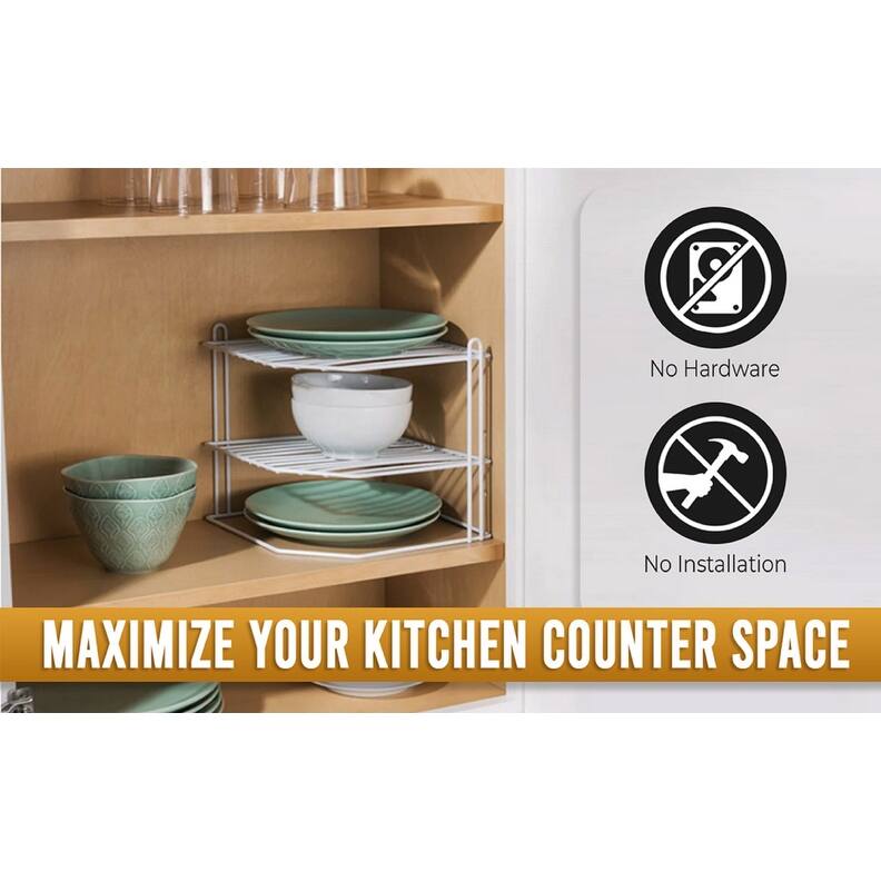 Ybmhome 3 Tier Corner Helper Shelf, White Organizer Free Standing Rack ...