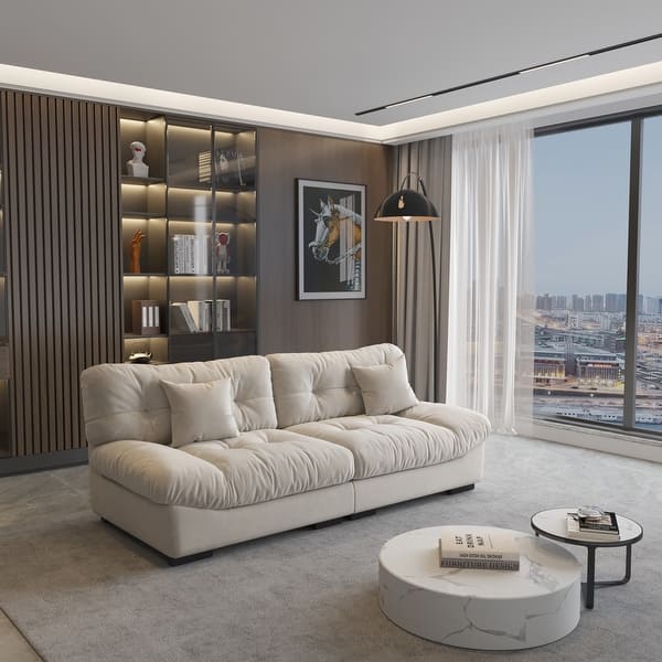89" Fluffy Cloud Couches Sectional, Modern Minimalist Sofas With Two ...