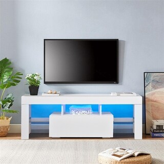 Modern LED TV Stand with Storage for Living Room - Bed Bath & Beyond ...