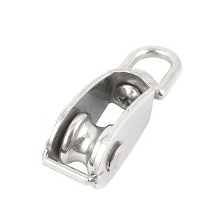15mm Silver Tone Stainless Steel Single Sheave Swivel Wire Rope Pulley ...
