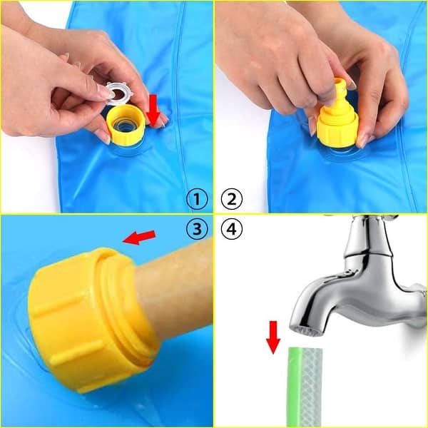 68 Inch Sprinkler Splash Pad Kids Toddlers Water Spray Play Mat Garden ...