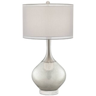 Modern Table Lamp Round White Riser 30 1/2" Tall Mercury Glass - 17" x ...