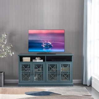 53inch Wooden TV Console Cupboard Console Table with Shelves - Bed Bath ...